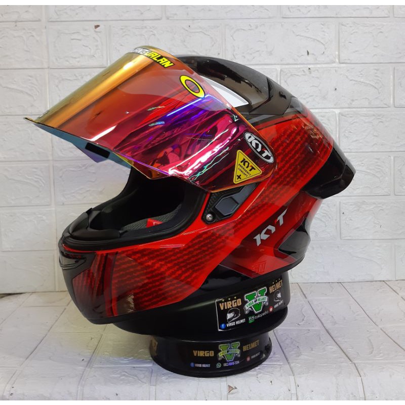 Jual KYT TT COURSE MARVEL DEADPOOL PAKETAN +VISOR IRIDIUM SPOILER | Shopee Indonesia