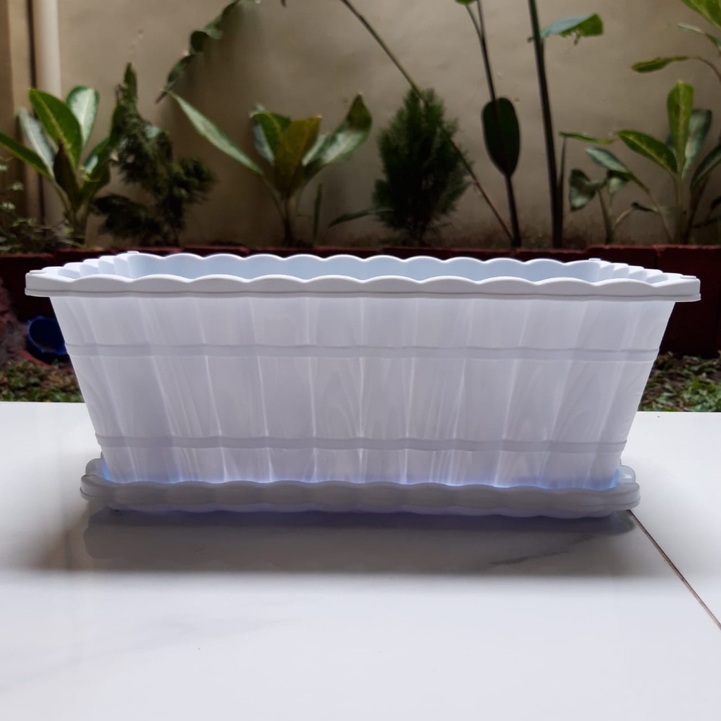 Jual Pot persegi panjang 50 cm/ Pot Segi Panjang Warna 50 CM + TATAKAN ...