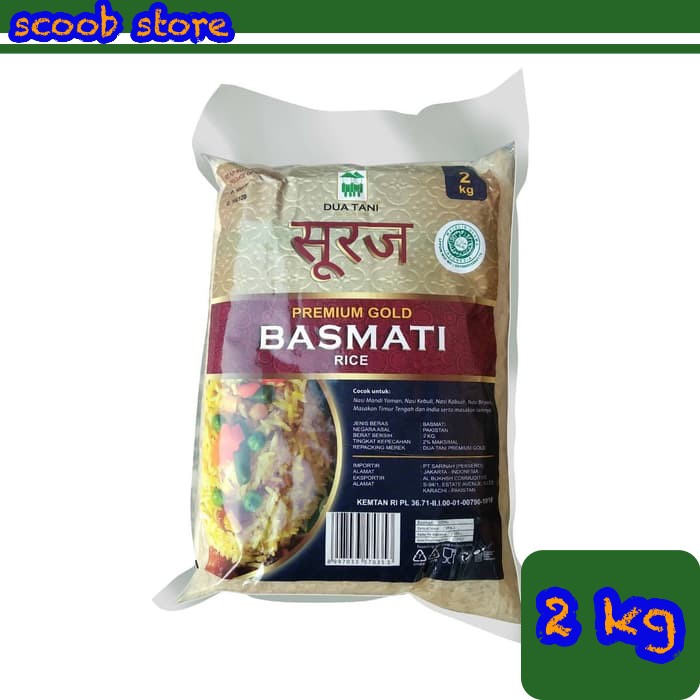 Jual Beras Basmati Dua Tani Premium Gold 2kg - Beras Panjang - Vacuum ...