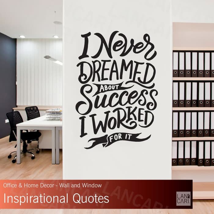 Jual Stiker WORK FOR SUCCESS Quote Sticker Decal Wall Window Dinding ...