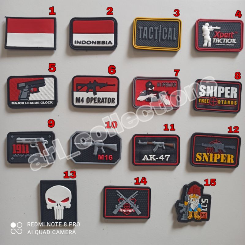 Jual PATCH RUBBER LOGO SNIPER SENJATA TACTICAL/TEMPELAN KARET EMBLEM ...