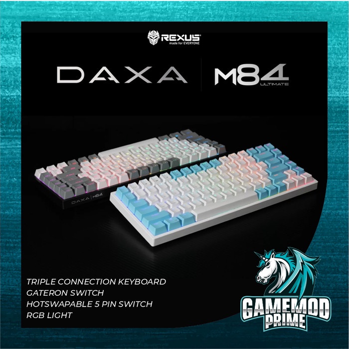 Jual Keyboard Gaming Wireless Mechanical Rexus Daxa M84 M-84 Ultimate ...