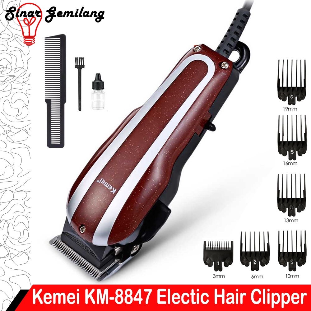 Jual Alat Cukur Rambut Kemei KM-8847 Mesin Pangkas Rambut Barbershop Original Elektrik Hair ...