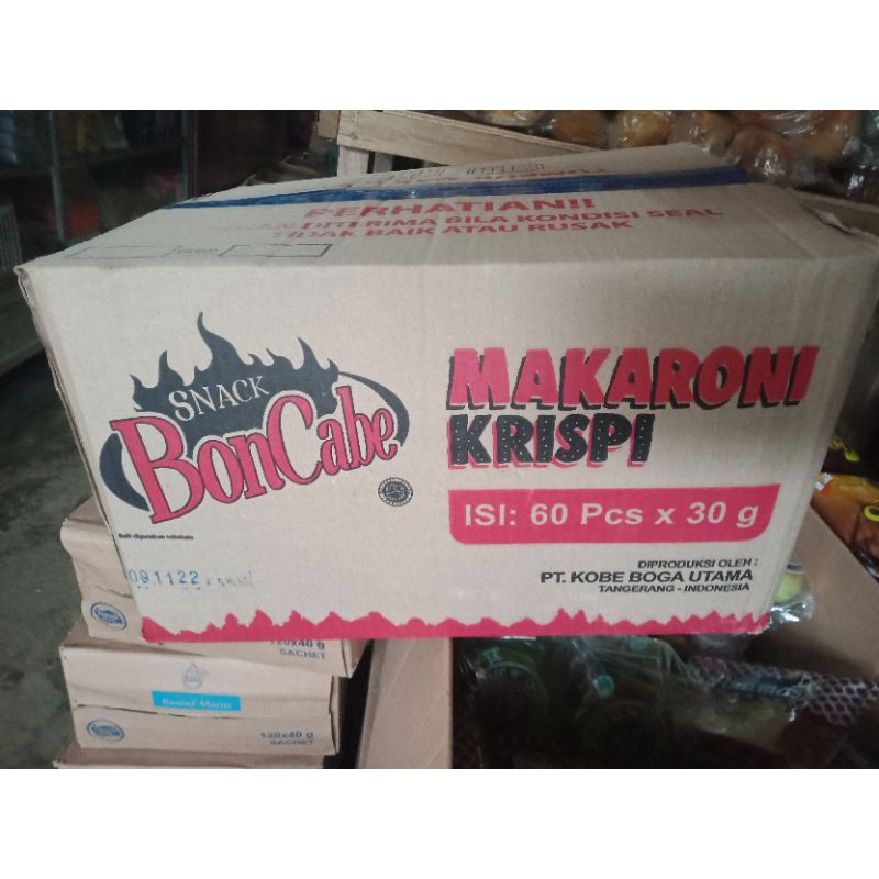 Jual Makaroni Snack Boncabe Level 10 1 Dus isi 6 Renteng x 10 @30gr ...