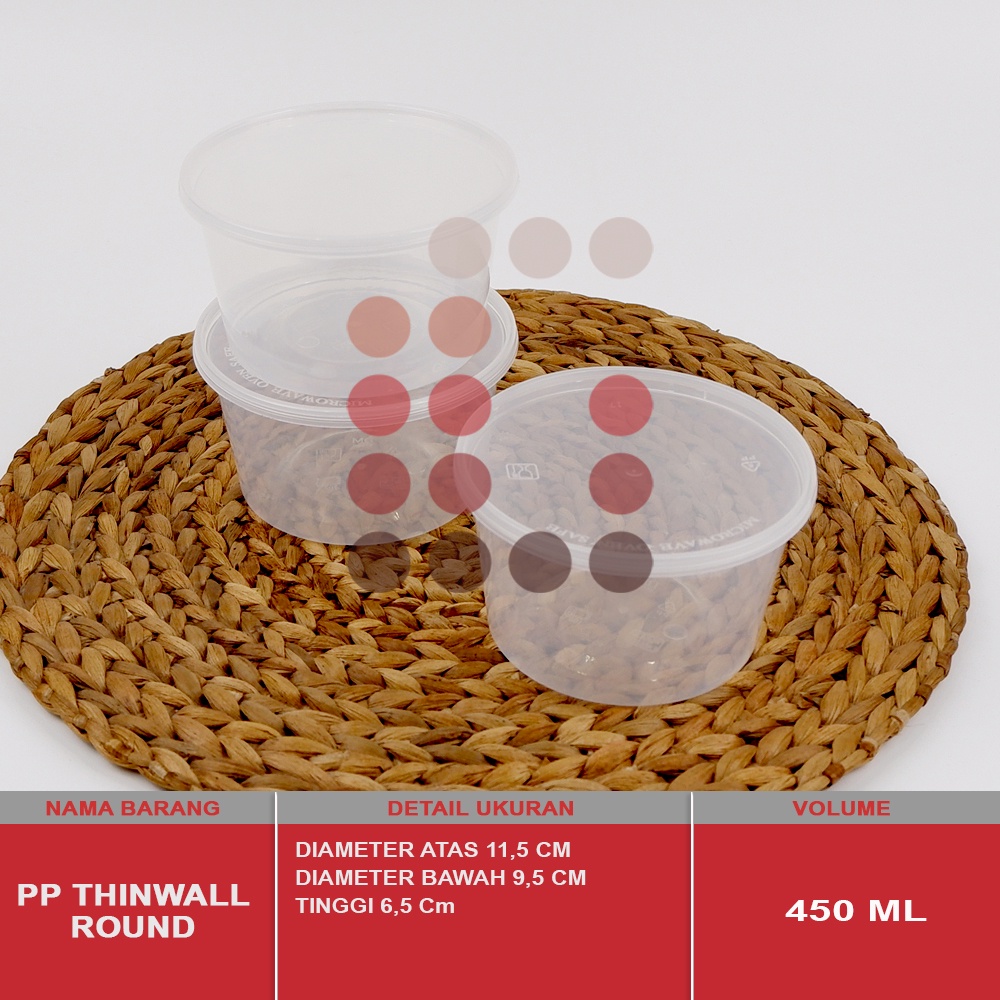 Jual PP THINWALL ROUND / BULAT 450 ml isi 25 pcs | Shopee Indonesia