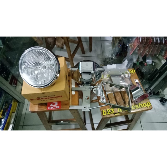 Jual lampu ninja r bulat ss original kawasaki full set breket kuping ...