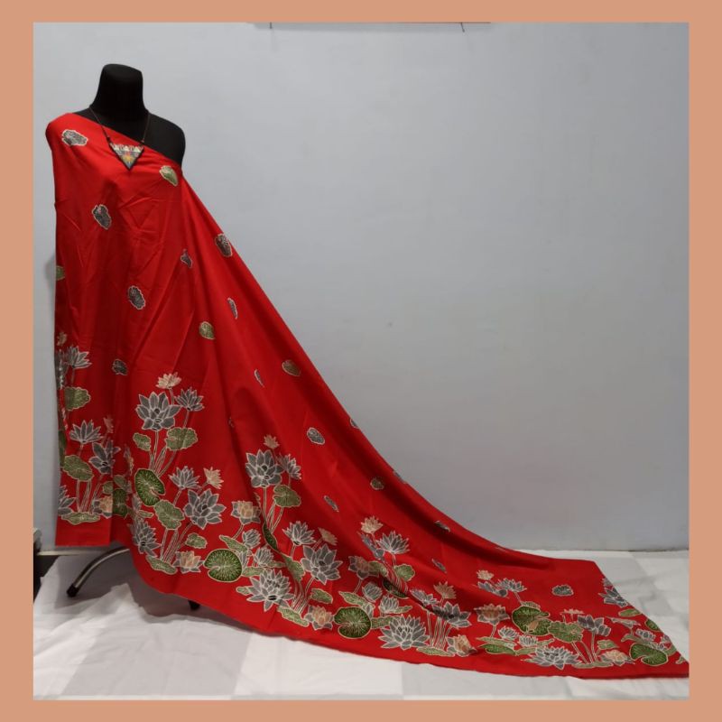 Jual Kain Batik Tulis Motif Bunga Teratai | Shopee Indonesia