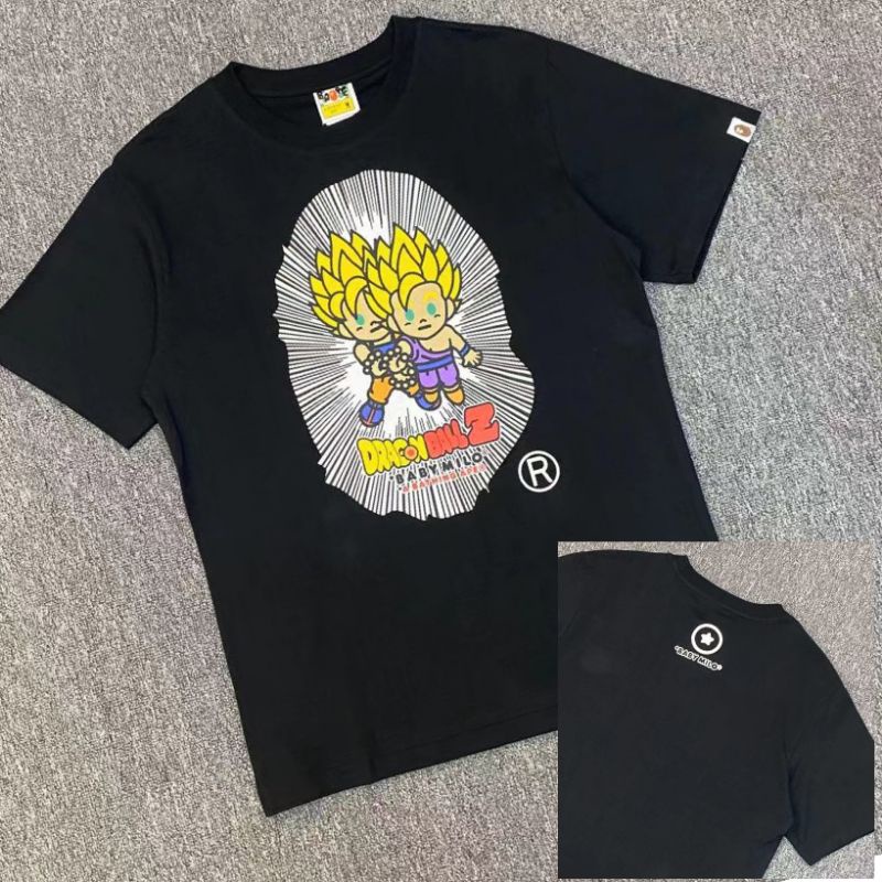 Jual bape x dragon ball z goku x gohan kamehameha tees | Shopee Indonesia