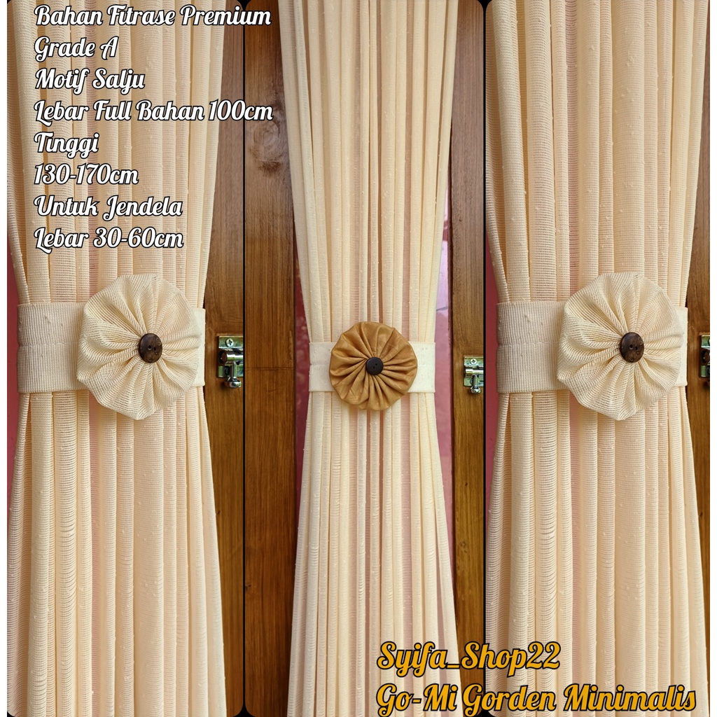 Jual Gorden Kupu Ikat Pita Jendela Minimalis Fitrase Salju Polos Grade ...