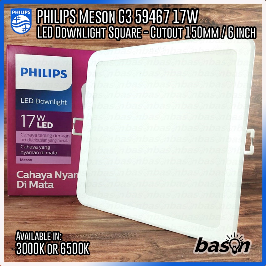 Jual PHILIPS Meson Square 59467 17W 6" D150 Gen 3 - LED Downlight Kotak ...