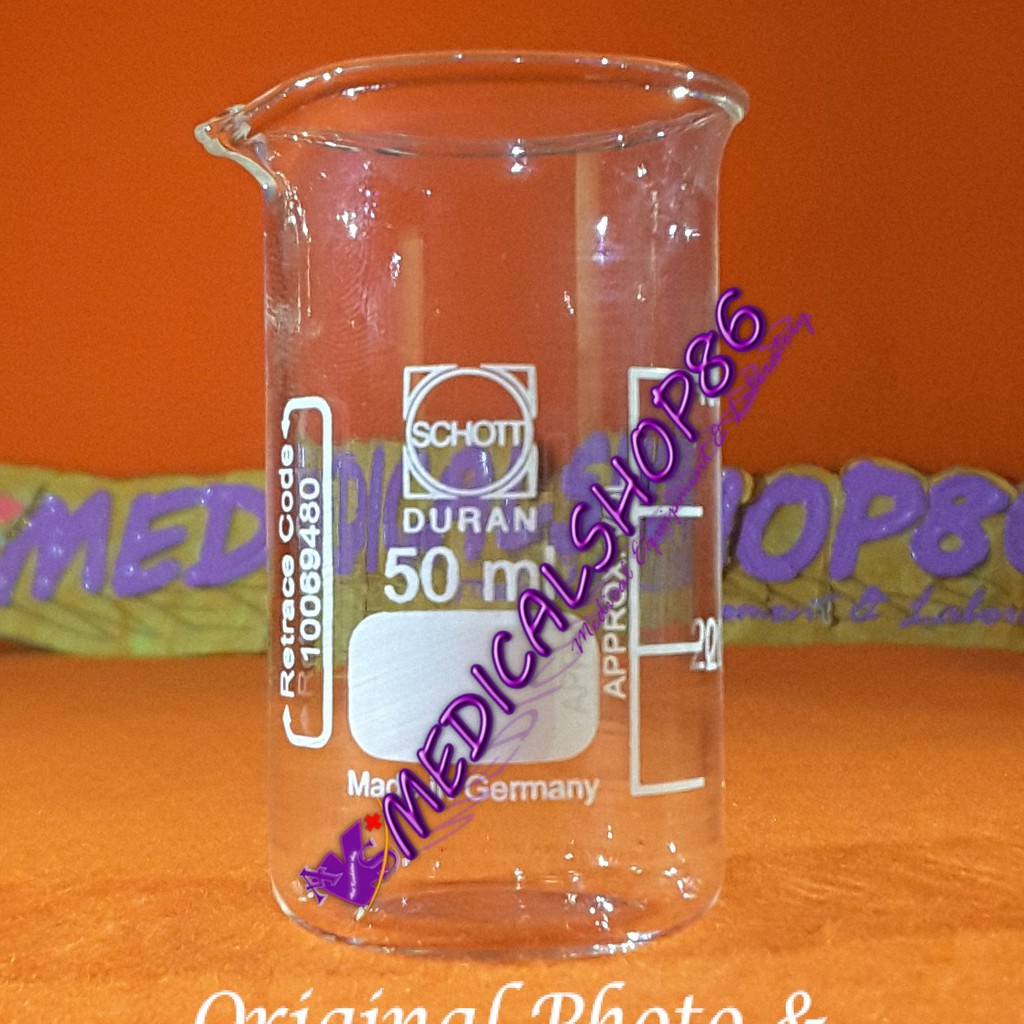 Jual BEAKER GLASS 50ml TALL FORM - DURAN | 21 116 1704 | Shopee Indonesia