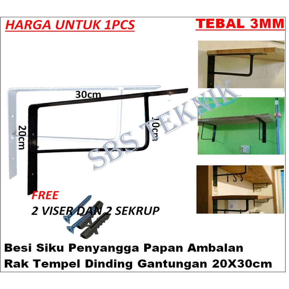 Jual Besi Siku Penyangga Papan Ambalan Rak Tempel Dinding Gantungan ...