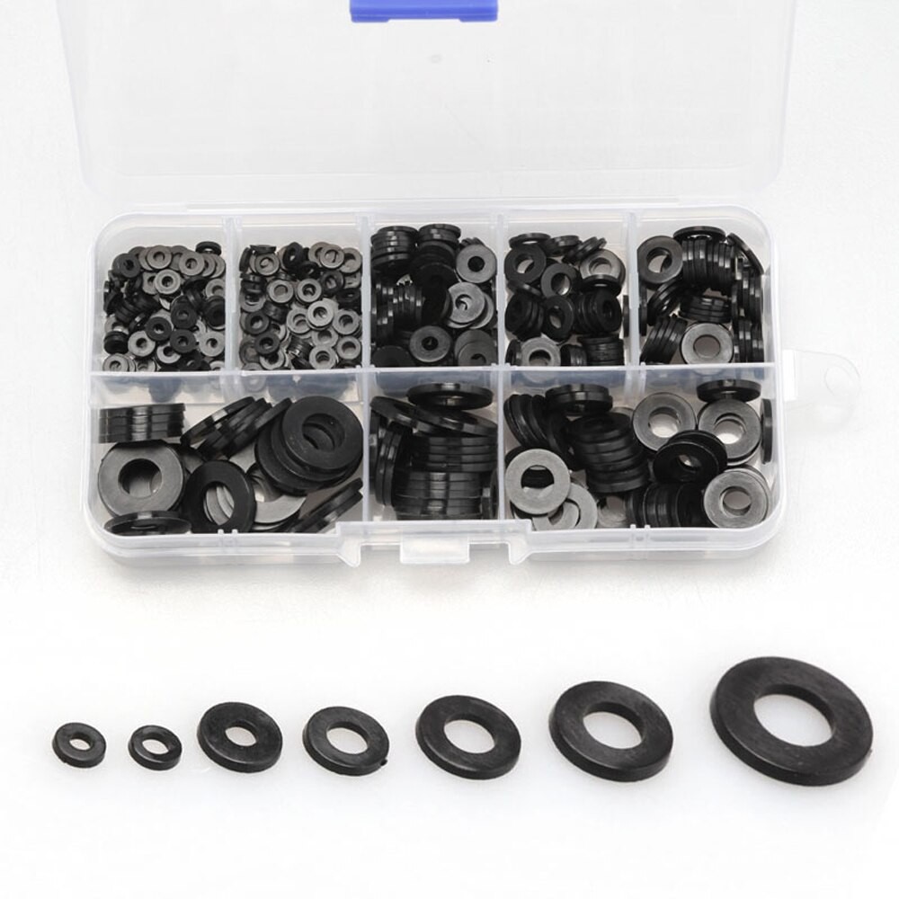 Jual IMPORT 500pcs Portable Nylon O-Ring Assortment Washer Plated Flat ...