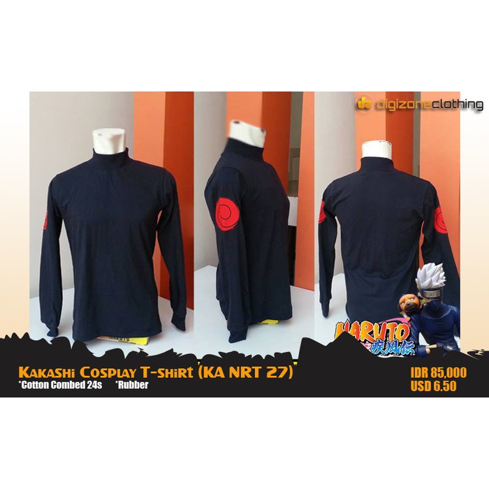 Jual Kaos Anime Naruto Kakashi Cosplay Katun Lengan Panjang- KA NRT 27 ...