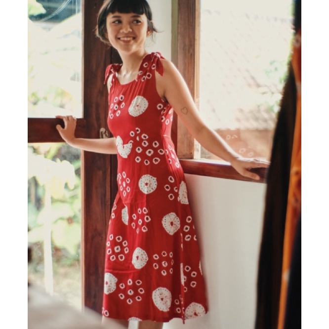 Jual Kasmaran Tied Dress jumputan Batik | Shopee Indonesia