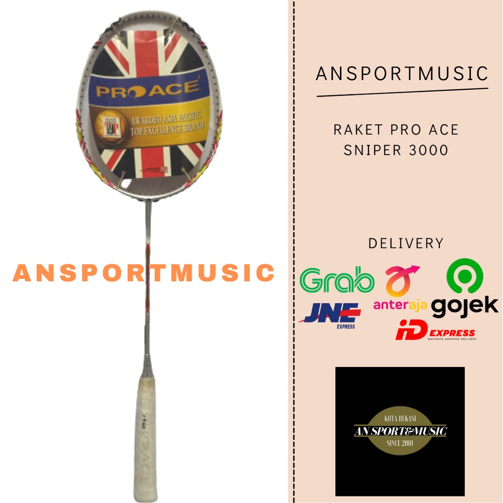Jual Raket Badminton Pro Ace SNIPER 3000 Red Silver Original 100% ...