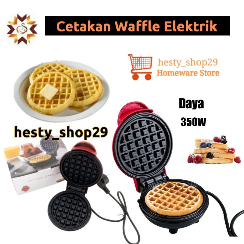 Jual Cetakan Waffle Elektrik Citakan Waffle Wafel Croffle Bulat Mini ...