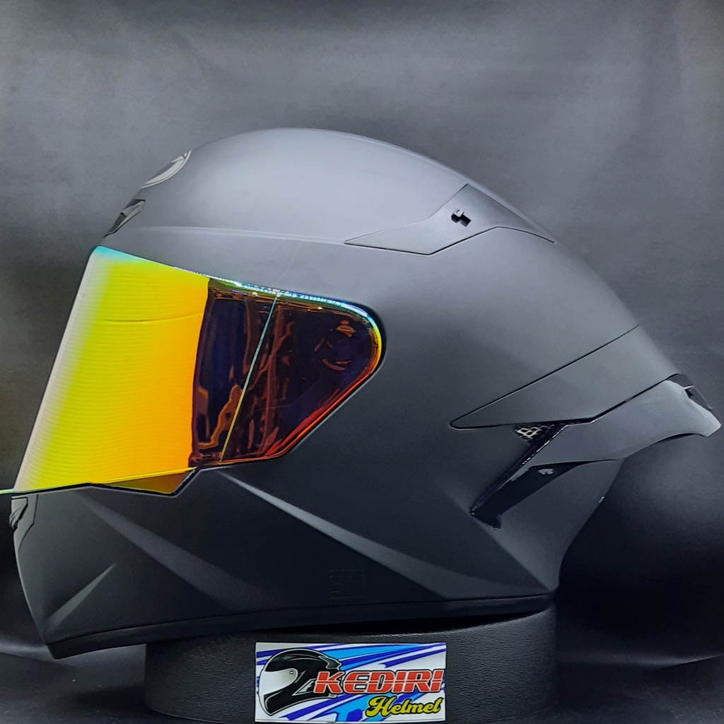 Jual Helm KYT TT COURSE plain solid ttc polos black doff white gorilla grey anthracite paket ...