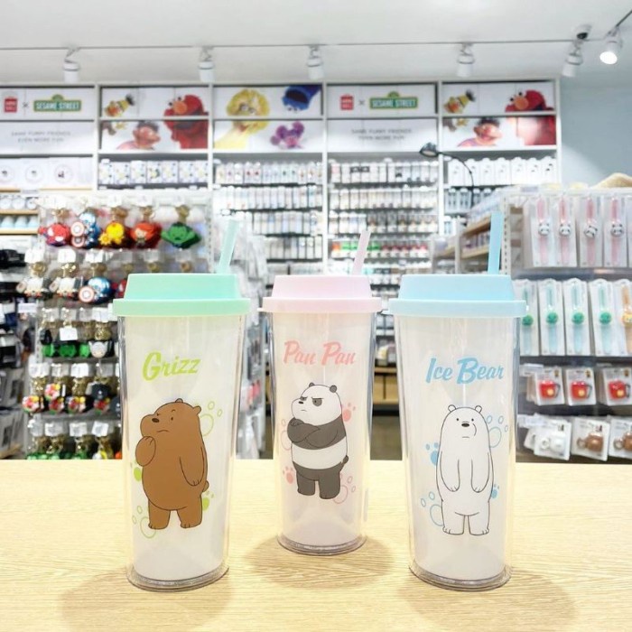 Jual We Bare Bears - Botol Minum + Sedotan Miniso - Grizz | Shopee ...