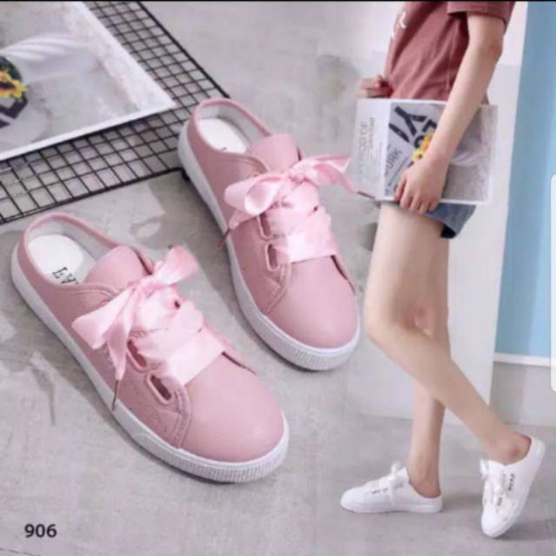 Jual SEPATU BUSTONG FENTY PITA SATIN WANITA TUTONG SELOP CONVERS WOMEN ...