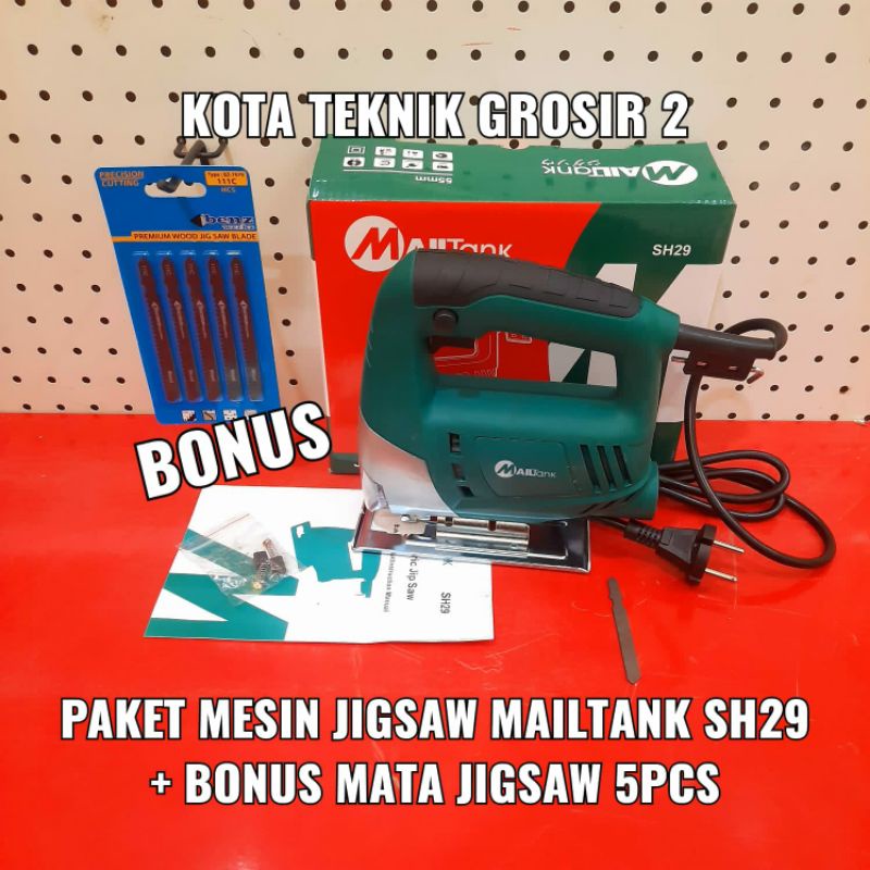 Jual PAKET MESIN JIGSAW GERGAJI KAYU MAILTANK SH29 + BONUS MATA JIGSAW ...