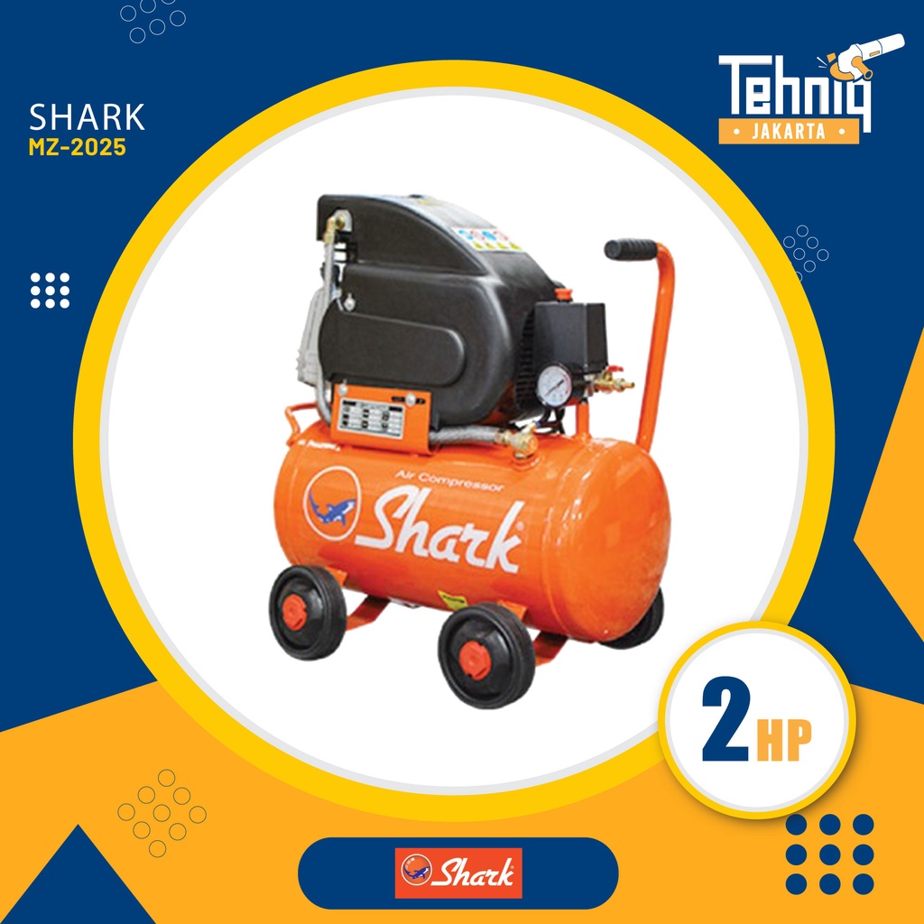 Jual MESIN KOMPRESSOR ANGIN LISTRIK / AIR COMPRESSOR PORTABLE SHARK 2 HP MZ-2025 | Shopee Indonesia