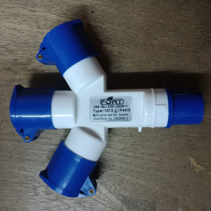 Jual CEE 1013 3Pole 16A Plug & Socket Cabang 3 Colokan Listrik FORT | Shopee Indonesia