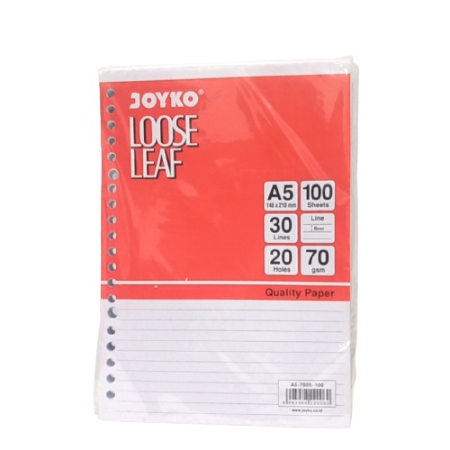 Jual Kertas binder / Joyko Loose leaf A5 polos isi 100 Lembar | Shopee Indonesia