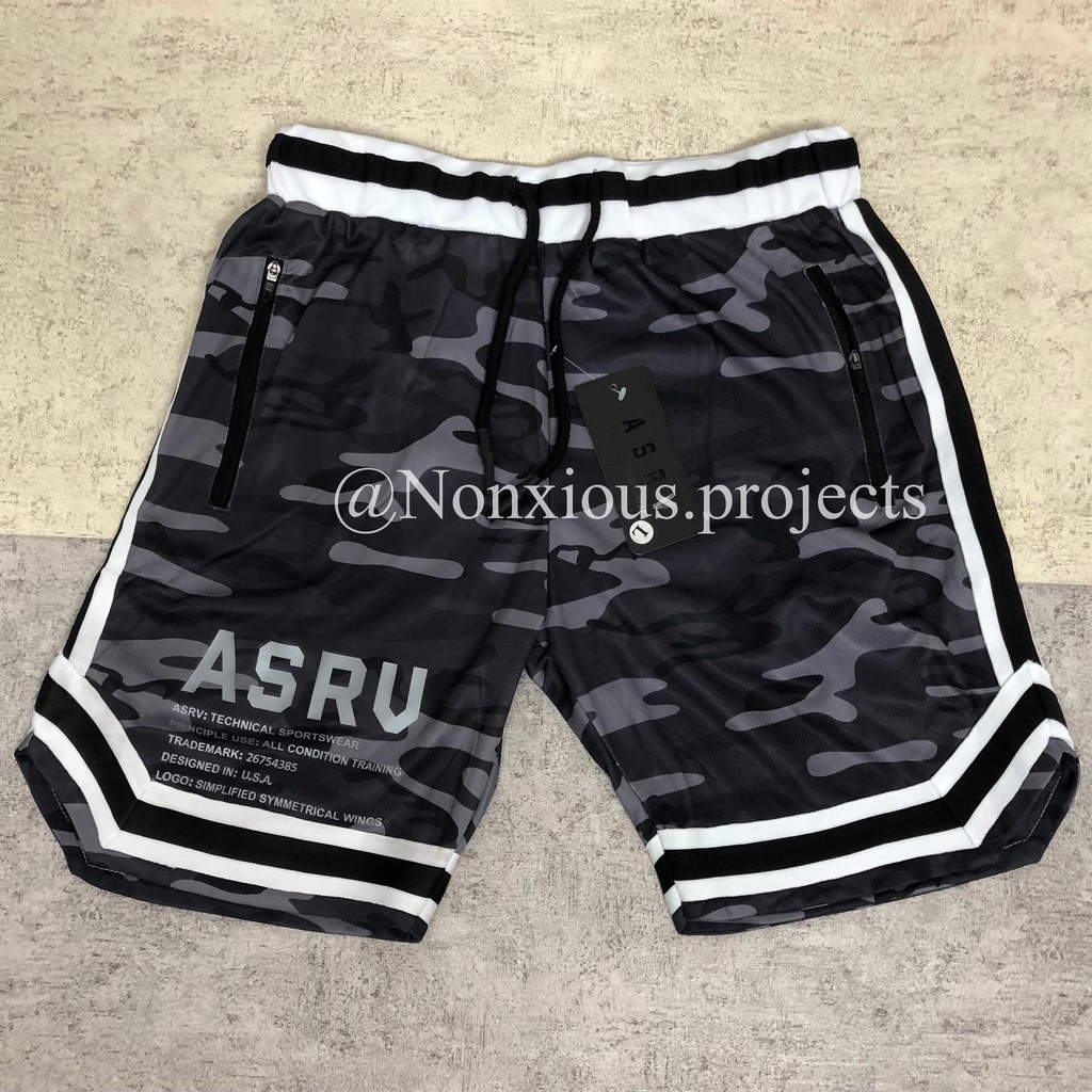 Jual ASRV Utility Baskeball Shorts Black Gray Camo / Celana Gym ASRV ...