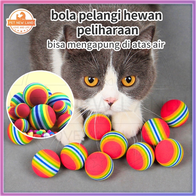 Jual Mainan Bola Pelangi Kucing Anjing Bola Interaktif Elatis Rendah ...