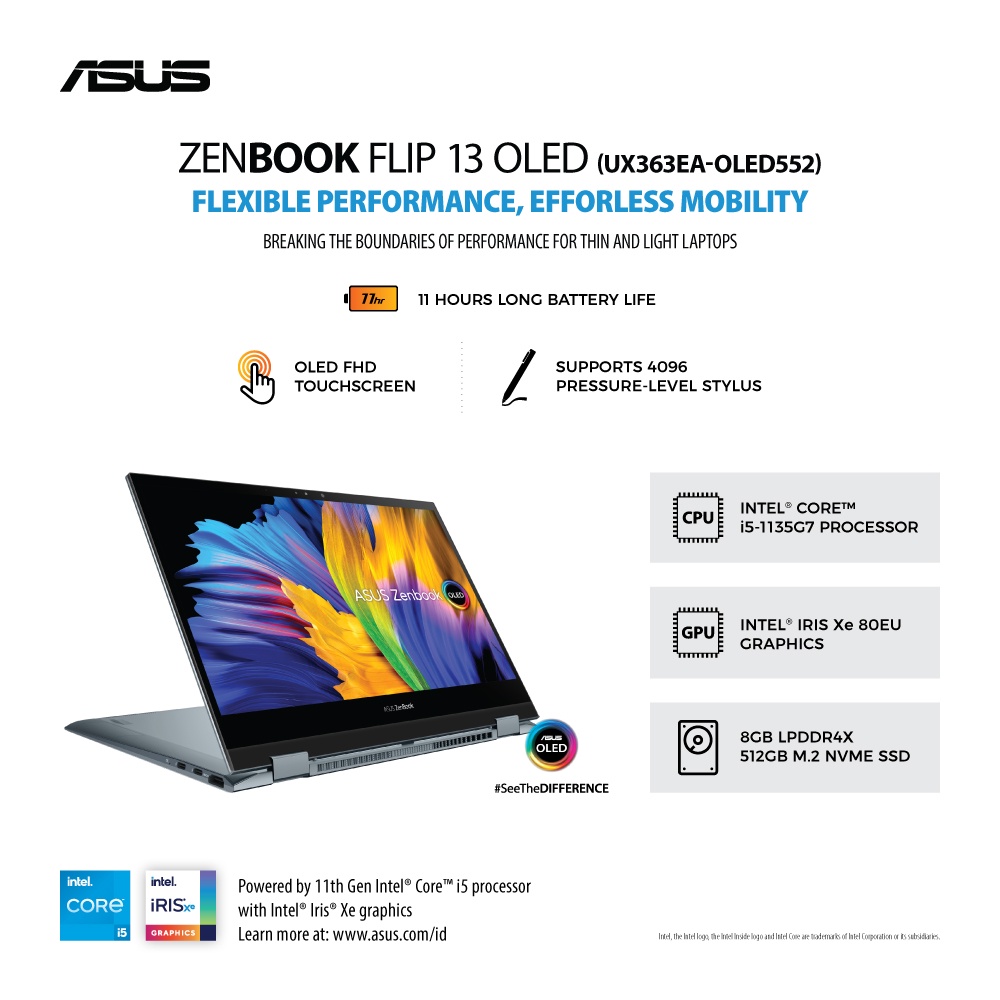 Jual Asus ZenBookFlip UX363EA-OLED552 PineGrey [i5-1135G7|RAM 8GB|SSD ...