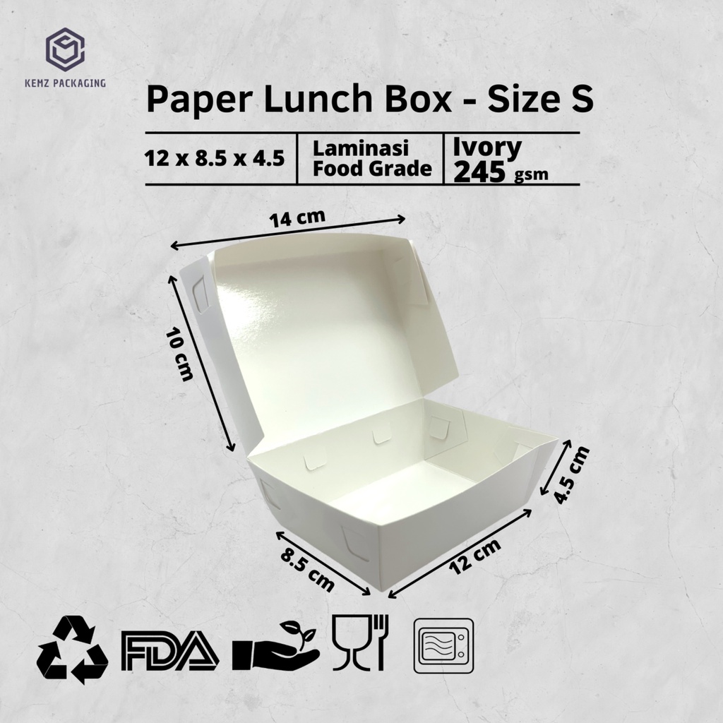 Jual PAPER LUNCH BOX SIZE S IVORY - KOTAK MAKAN KERTAS - TAKE AWAY ...