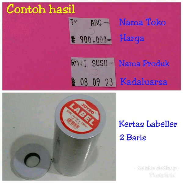 Jual Eceran isi kertas alat cetak label harga bandrol 2 baris PRICE ...