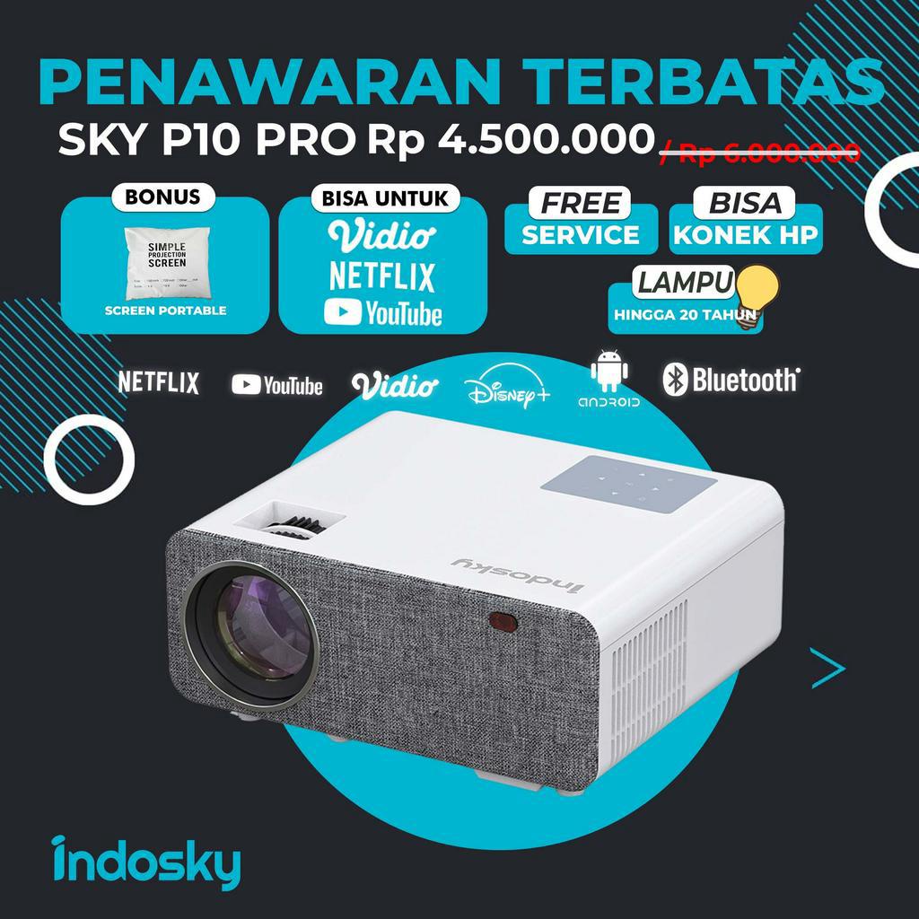 Jual [PENAWARAN TERBATAS] Proyektor Android SKY P10 PRO Original Full ...