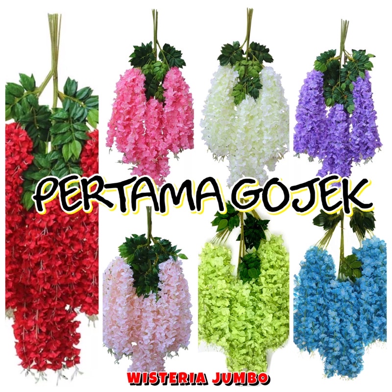Jual Harga LUSINAN-WISTERIA JUMBO/ Bunga Plastik/ Daun Rambat Plastik ...