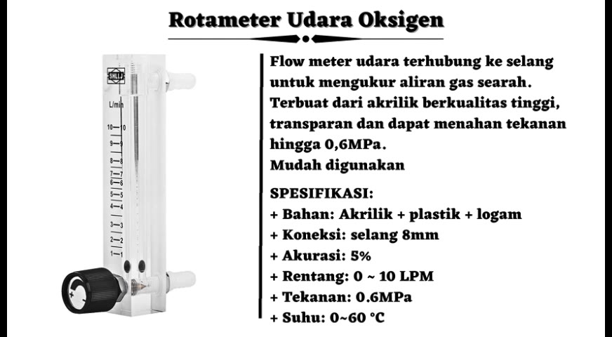 Jual Flowmeter Oksigen 10 LpM Flow Meter Rotameter Udara Gas | Shopee ...