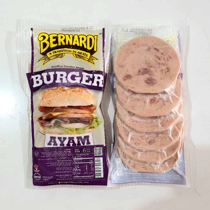 Jual Bernardi Daging Burger Slice Ayam 250g | Shopee Indonesia
