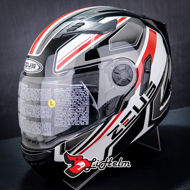Jual HELM ZEUS ZS 813 BLACK AN5 GREY | ZS813 FULL FACE HELMET SNI ...