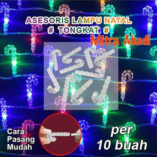 Jual Aksesoris Lampu Natal Model Tongkat Permen (1 SETT = 10 pcs ...