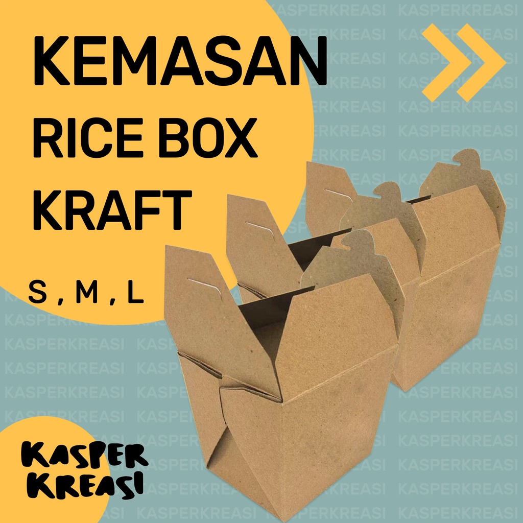 Jual KEMASAN MAKANAN KRAFT UKURAN S M L / RICE BOX CRAFT | Shopee Indonesia
