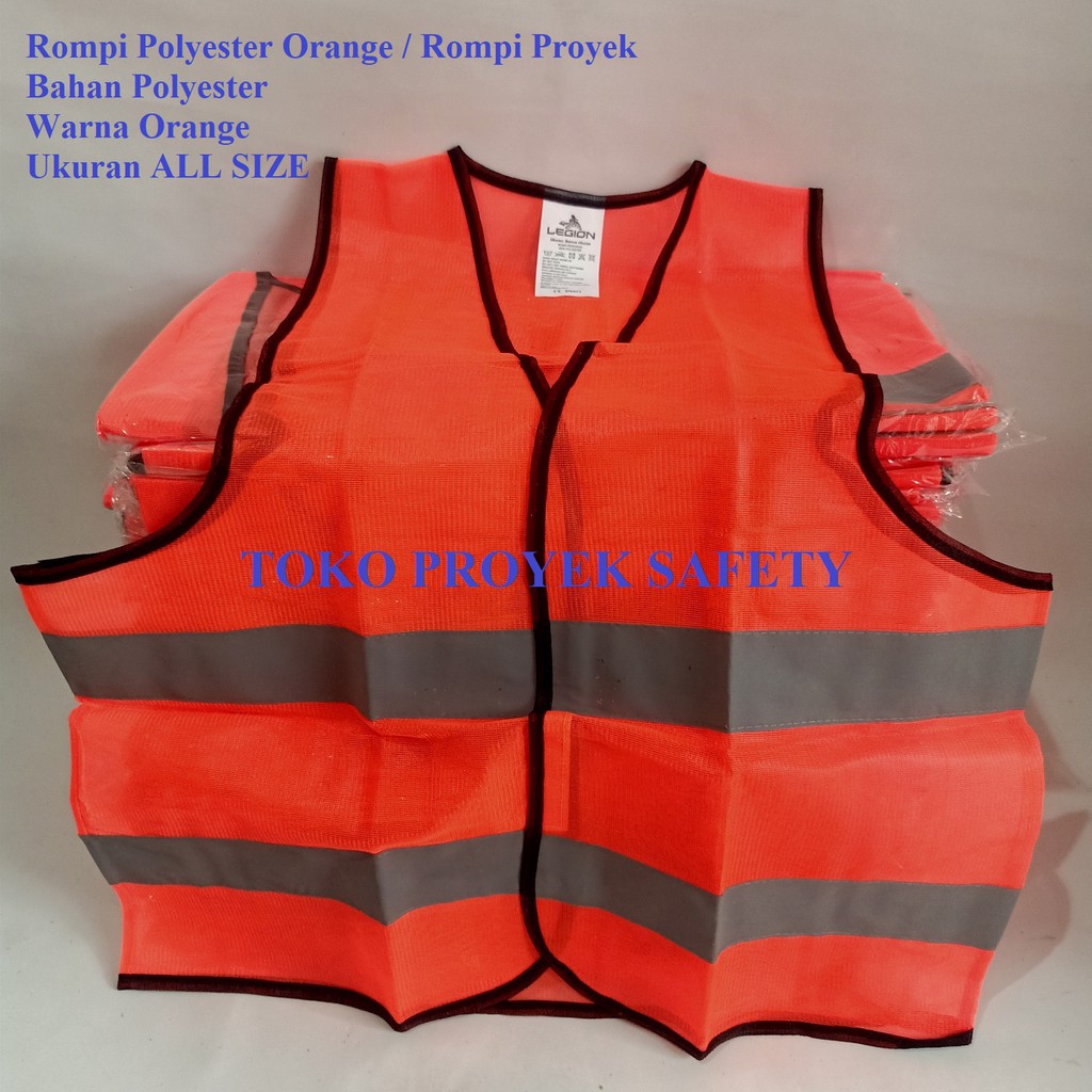 Jual Rompi Polyester Orange / Safety Vest Polyester / Rompi Pekerja ...