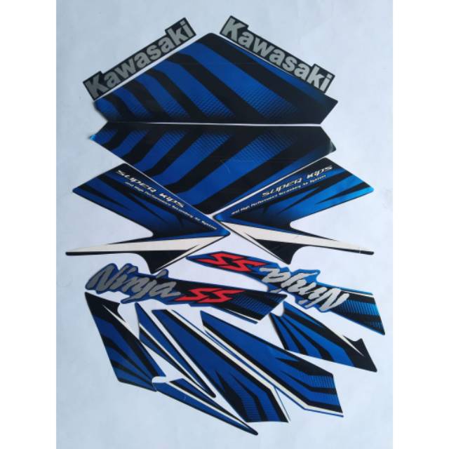 Jual stiker striping kawasaki ninja ss 2014 biru | Shopee Indonesia