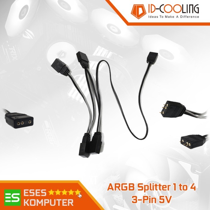 Jual ID-COOLING FS-04 ARGB Splitter 1 to 4 - ARGB 3 Pin 5V | Shopee ...
