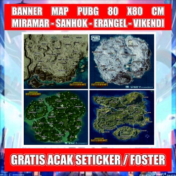 Jual MAP PUBG MOBILE 80x80 cm PETA MIRAMAR SANHOK ERANGEL VIKENDI ...