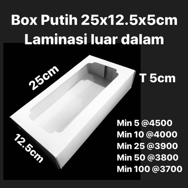 Jual Box Putih 25x12.5x5cm Laminasi luar dalam | Shopee Indonesia