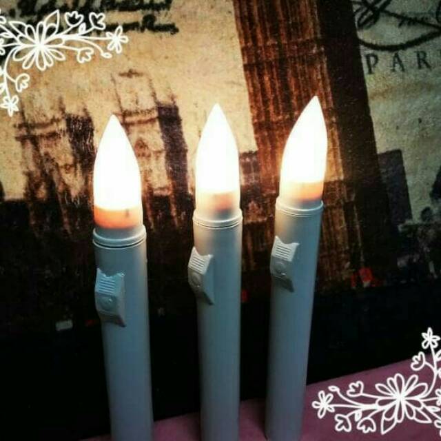 Jual Lilin Elektrik Led Kuning Panjang Putih // Baterai AA Elektrik ...