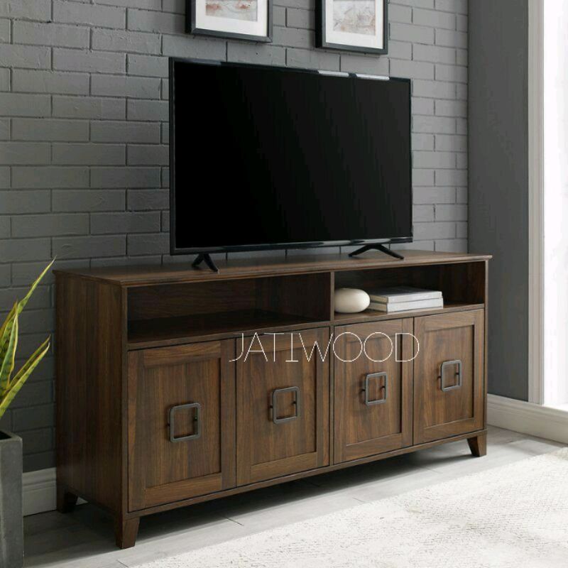 Jual Meja cabinet tv minimalis 4 pintu kayu jati solid, bufet modern ...