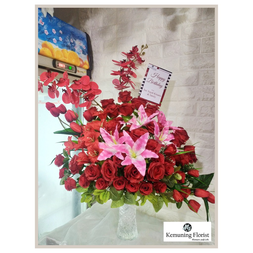 Jual bunga vas artificial/ bunga plastik/ buket bunga plastik/ bunga ...