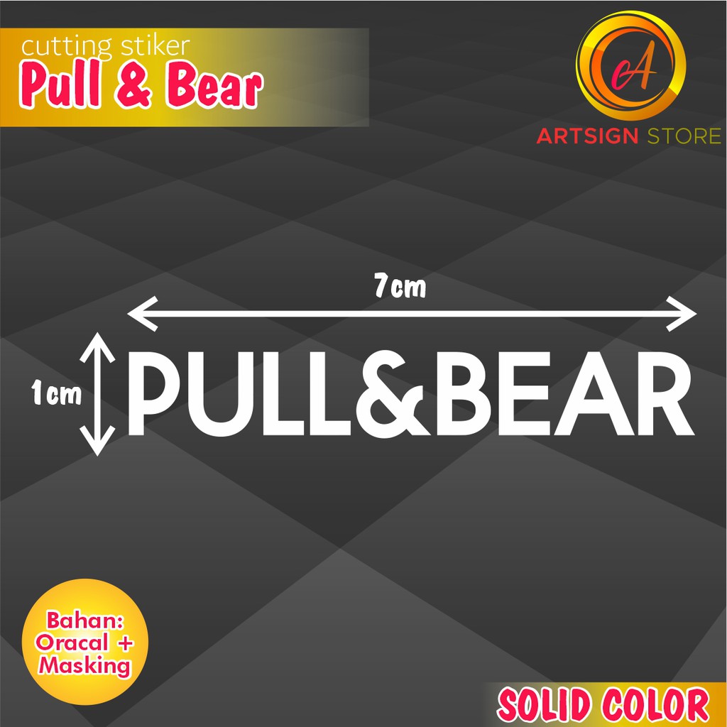 Jual Stiker Pull & Bear / Sticker Pull & Bear Putih 7cm / Stiker Visor ...