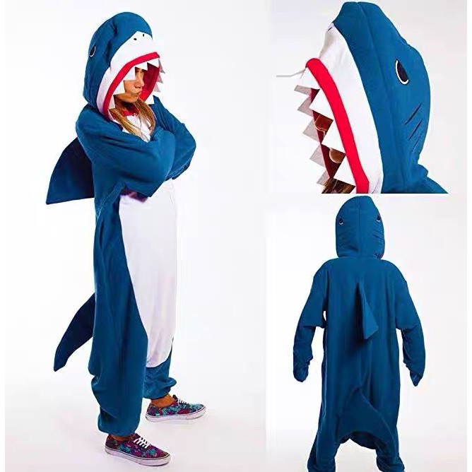 Jual BAJU ONESIE BABY SHARK IKAN HIU PAUS PIYAMA KOSTUM COSPLAY DEWASA ...